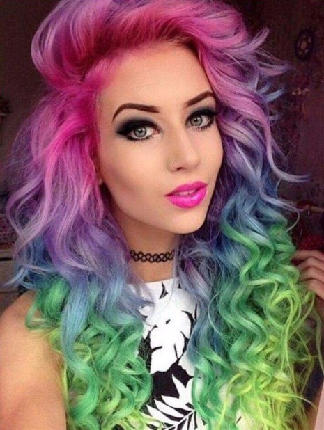 Rainbow Ombre Hairstyles And Haircuts For Men And Women